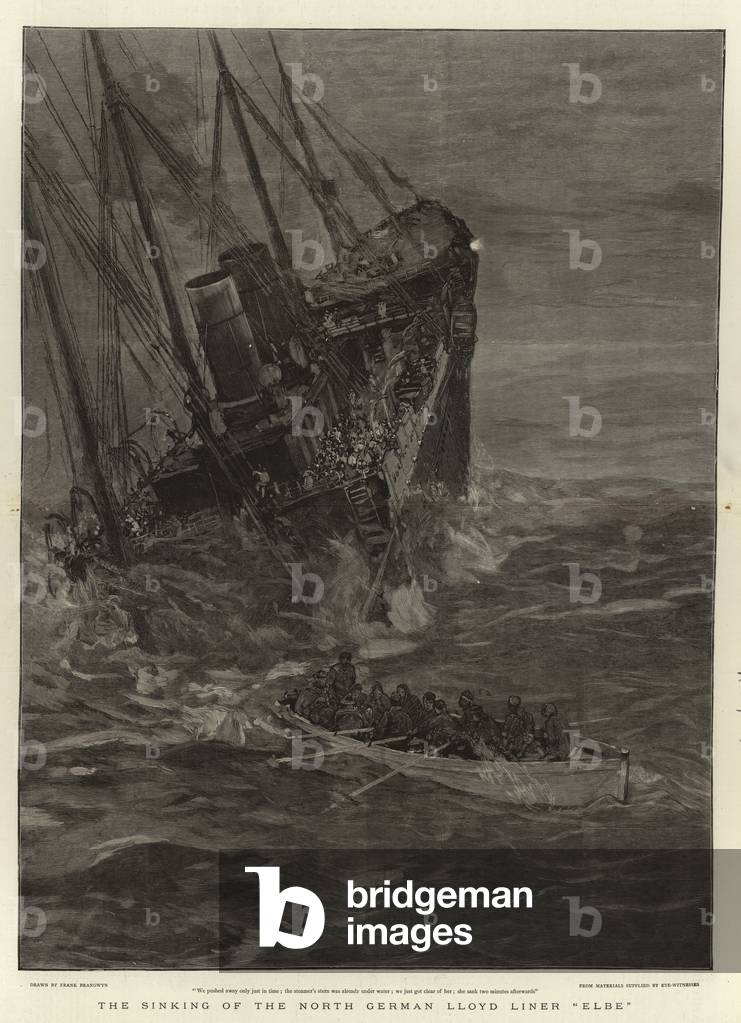 Image of The Sinking of the North German Lloyd Liner 'SS Elbe', by ...