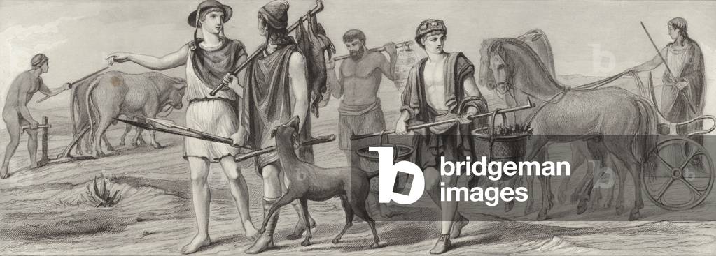 Image of Work and occupations in Ancient Greece. Illustration for ...
