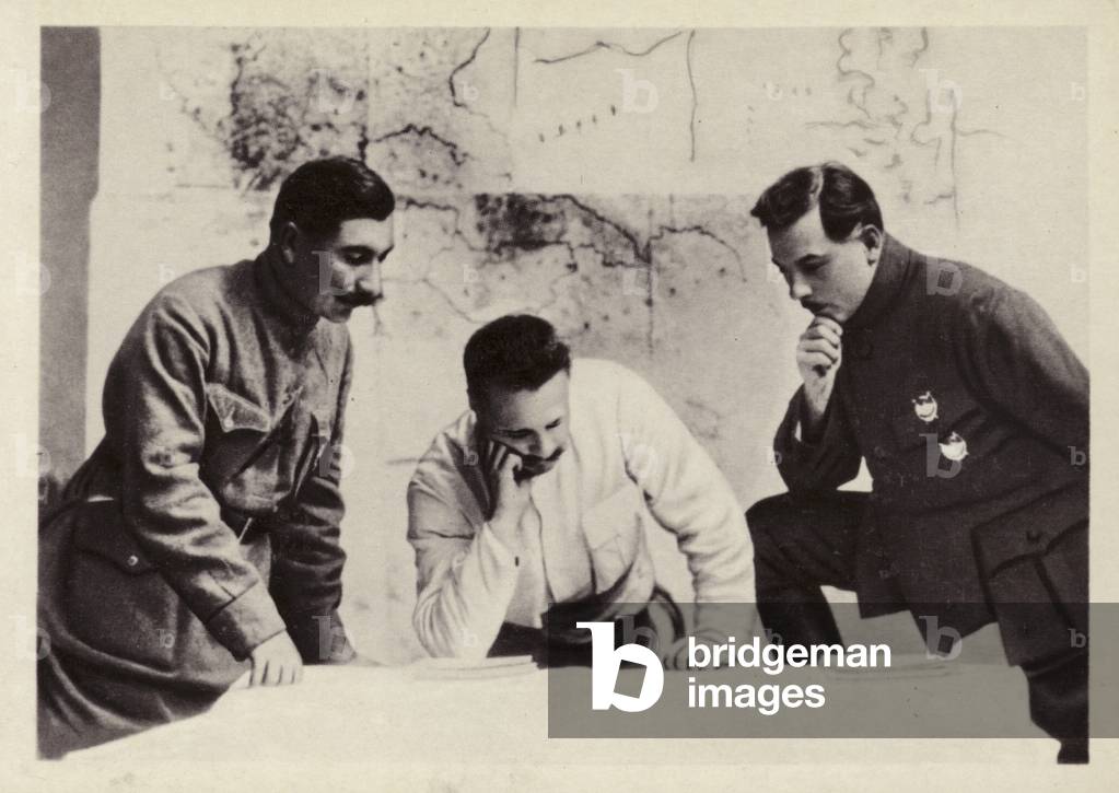 Image of Soviet military commanders Semyon Budyonny, Mikhail Frunze and ...
