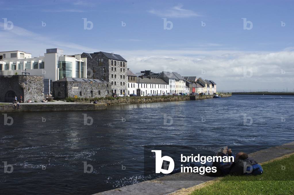Image of Ireland, Galway. Man Reading