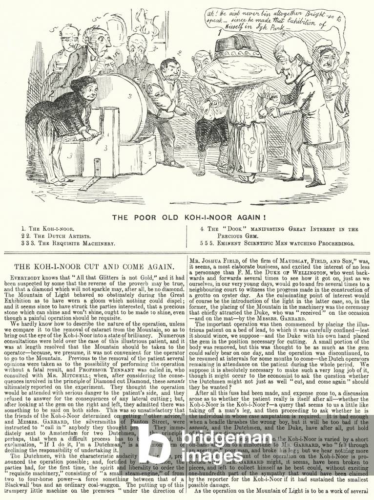 Image of Punch cartoon: the re-cutting of the Koh-i-Noor Diamond ...