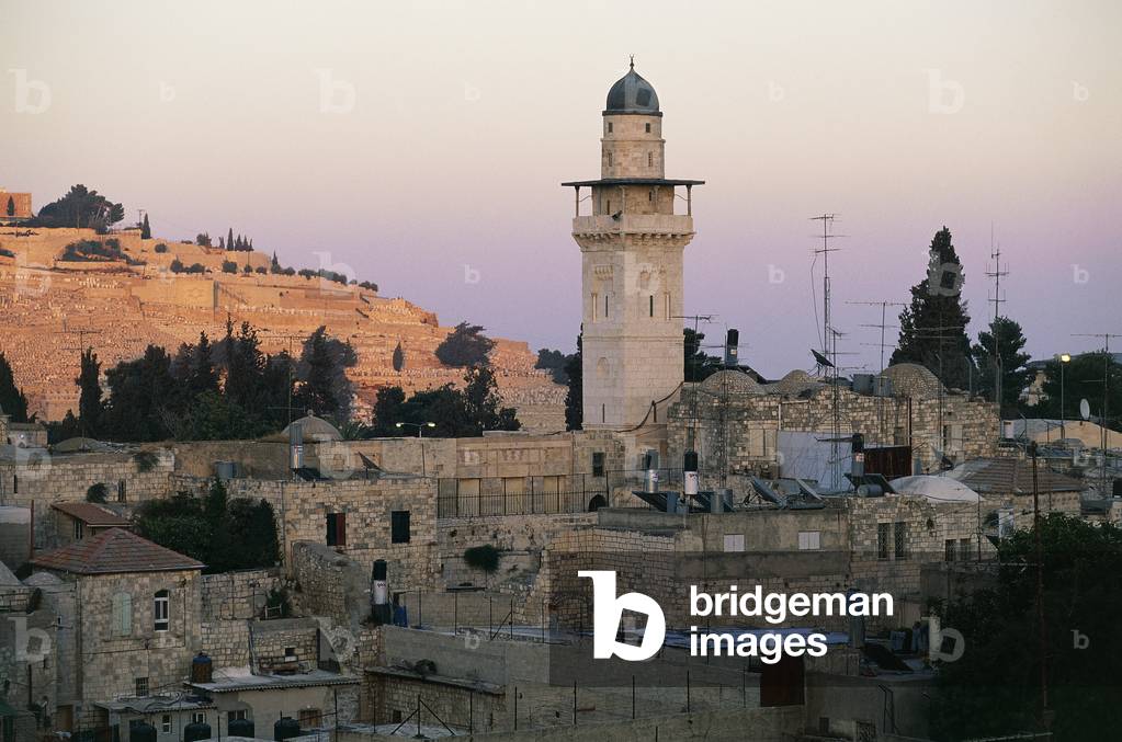 Image of Minaret of Al-Aqsa Mosque seen from the Muslim quarter, Old