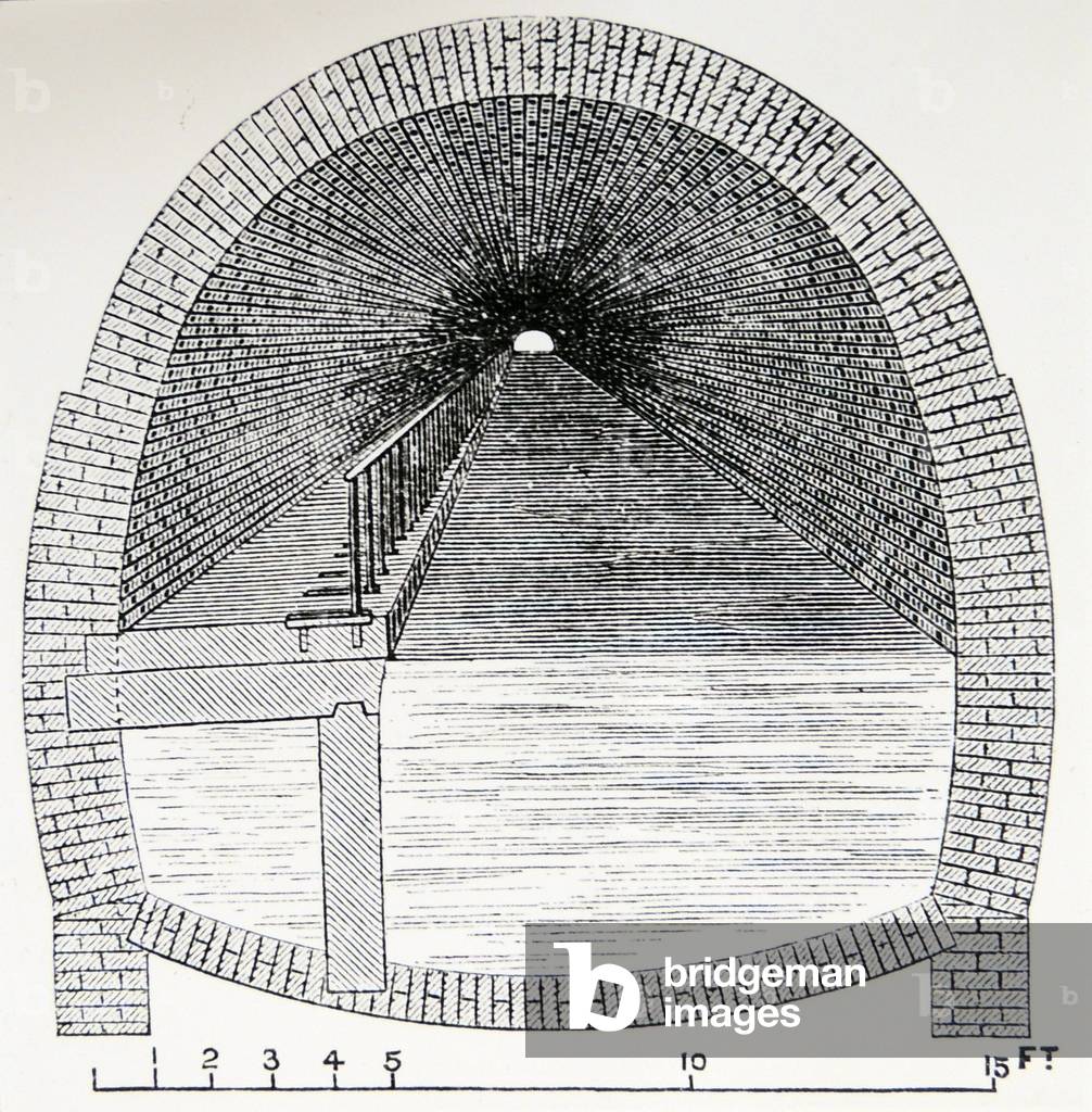 Image of Cross-section of Telford's part of the Harecastle Tunnel on the