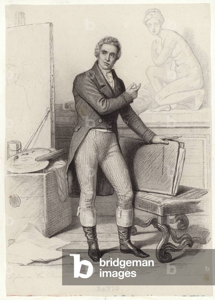 Image of Jacques-Louis David, French painter (engraving) by French ...