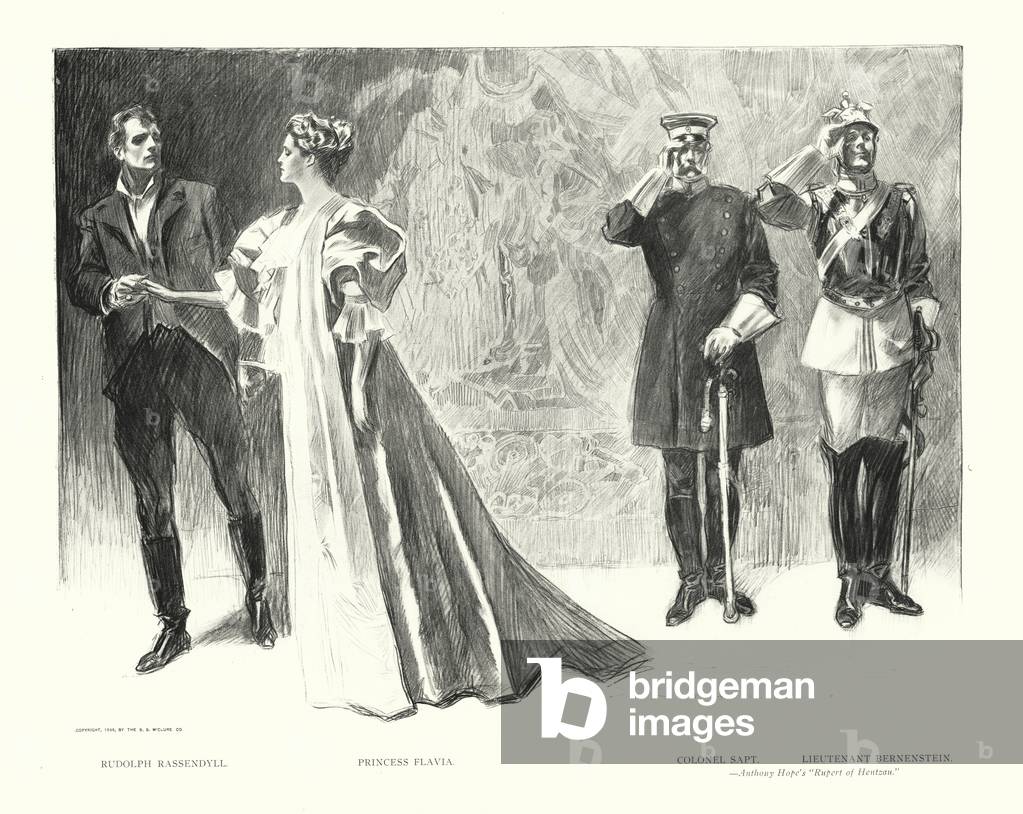 Image of Rudolph Rassendyll, Princess Flavia, Colonel Sapt, Lieutenant ...