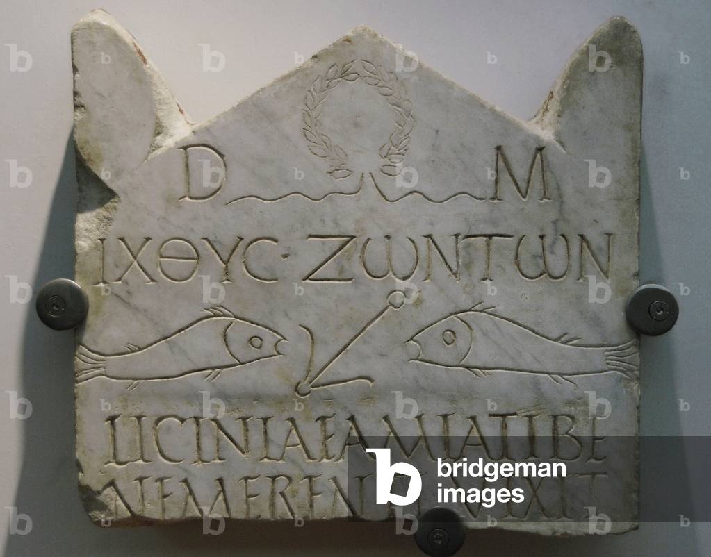 Image of Fish and anchor, Stele Licinia Amias from the Vatican ...