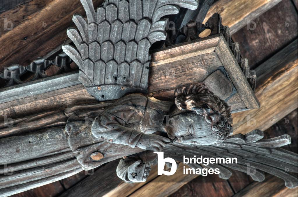 Image of Roof angel plays a wind instrument, now lost; St. Nicholas,