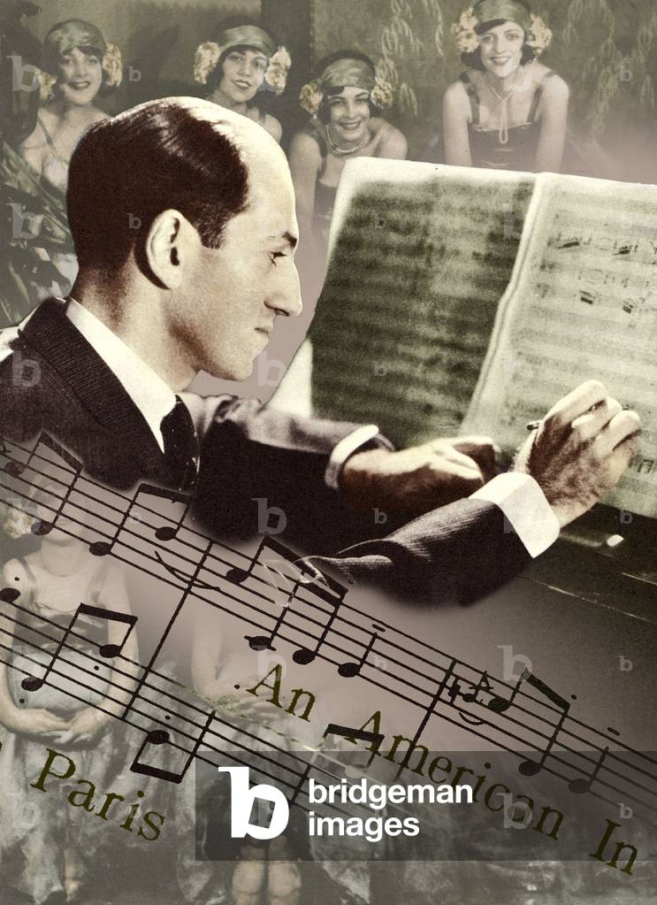 Image of George Gershwin. Collage and graphic compilation. . American ...