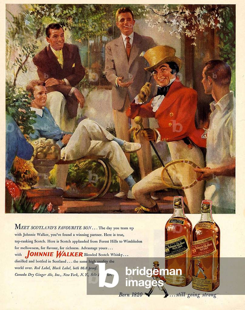 Image of Johnnie Walker Magazine Advert, USA, 1950s