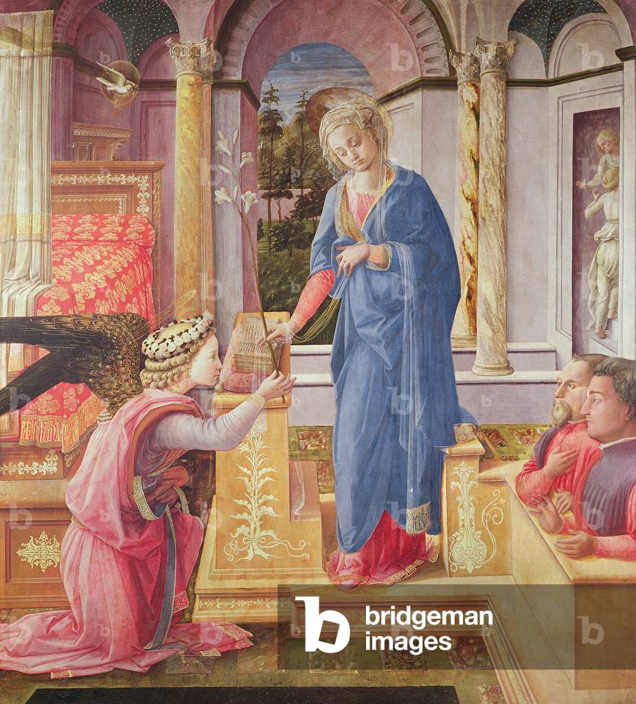Image of The Annunciation, c.1440-5 (oil on panel) by Lippi, Fra Filippo (c.1406-69)