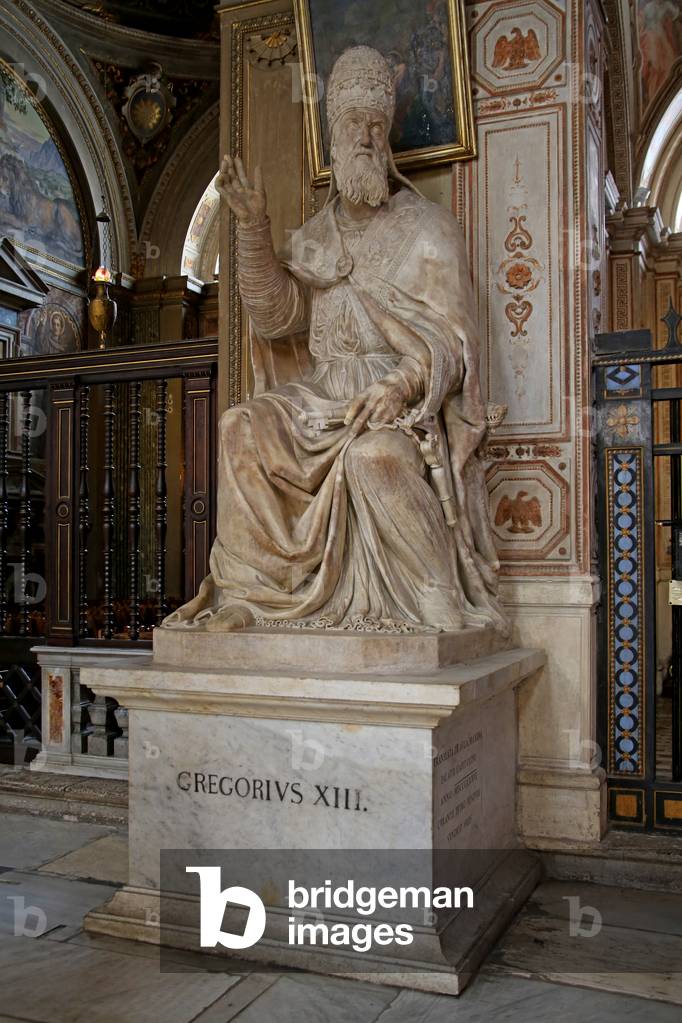 Image of Pope Gregory XIII who is buried in this church