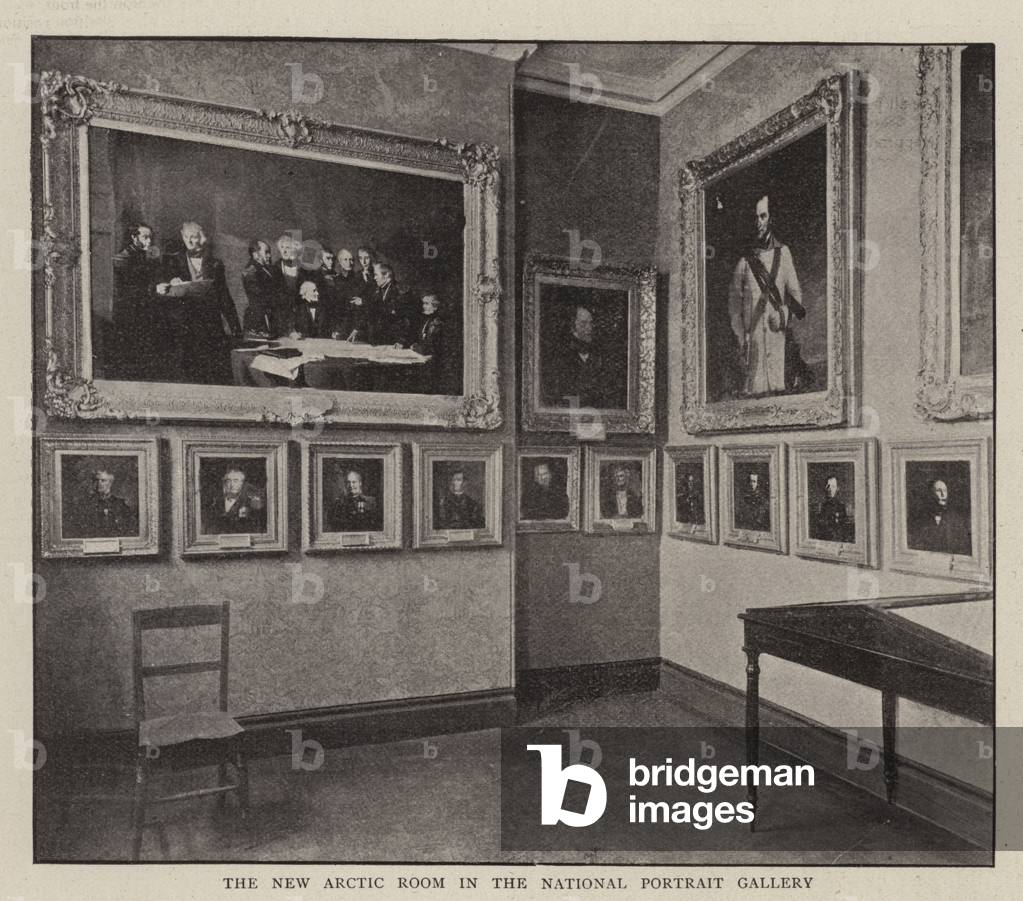 Image of The New Arctic Room in the National Portrait Gallery (b/w by ...