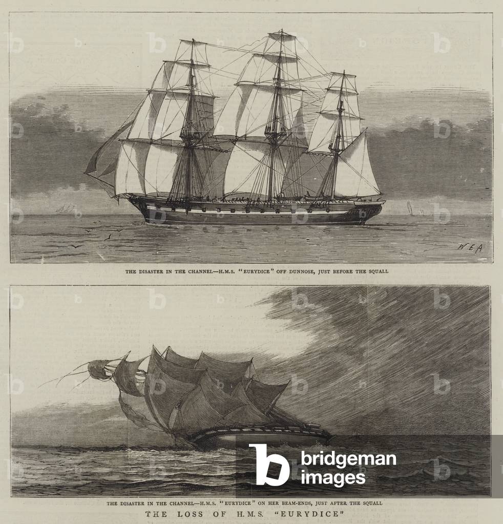 Image of The Loss of HMS 'Eurydice' (engraving) by Atkins, William ...