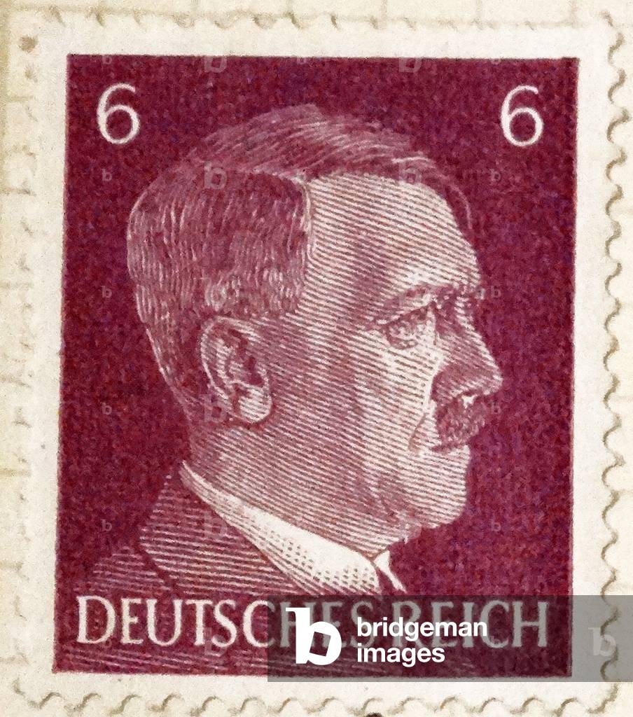 Image of Adolf Hitler Nazi depicted on a postage stamp 1936