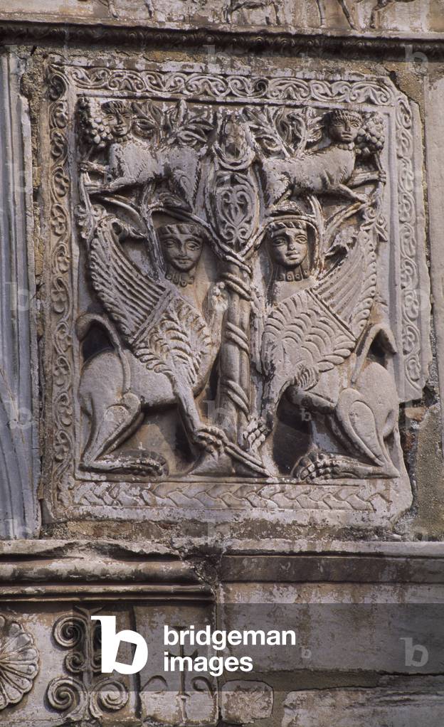 Image of Detail of Mikri Mitropolis church in Mitropoleos Square ...
