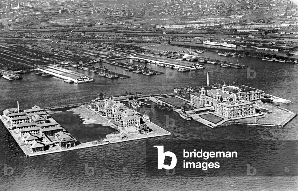 Image of An Aerial View of Ellis Island, New York, New York,