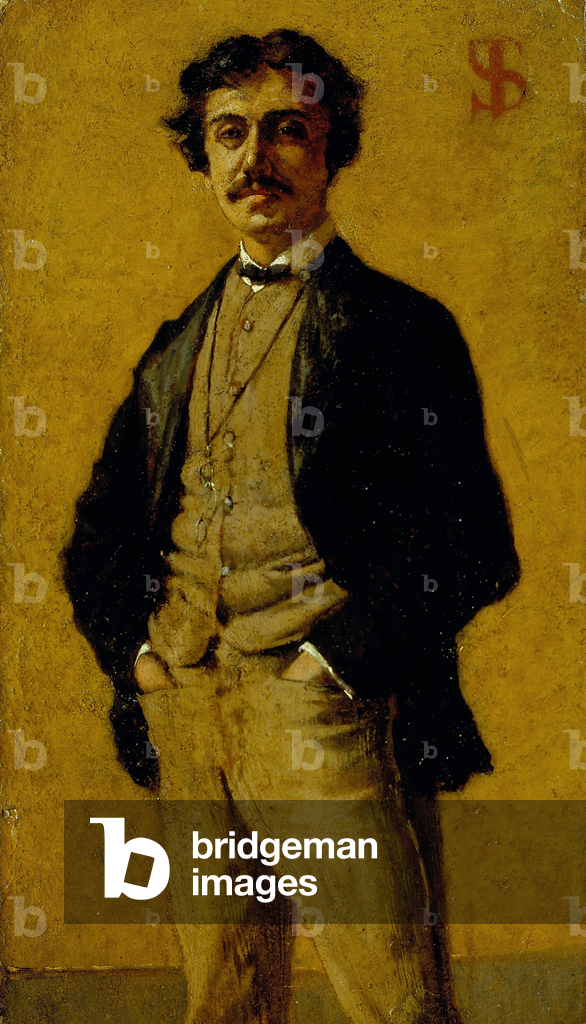 Image of Portrait of Maurizio Angeli, 1881 (oil on cardboard) by ...