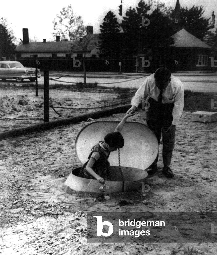 Image of Entrance to an underground radioactive fallout shelter, on ...