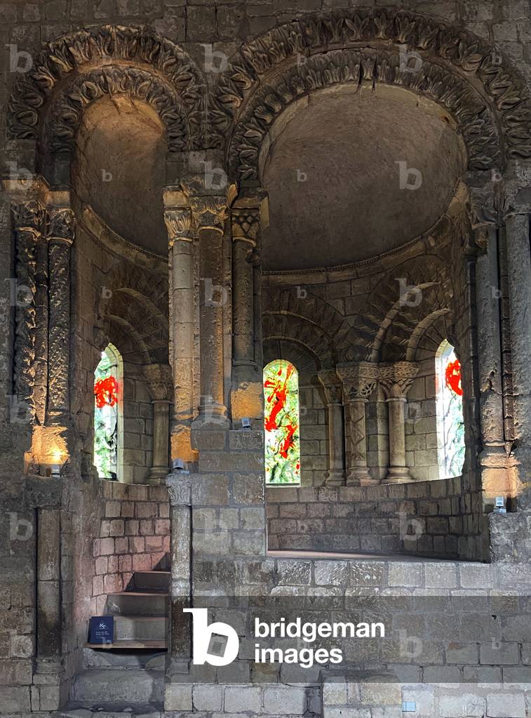 Image of Stained glass windows in the Saint-Cosme Priory, Touraine ...