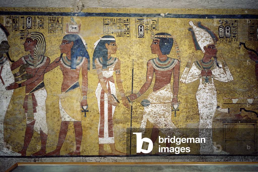 Image of Tutankhamun before Osiris, pharaoh in front of goddess Nut and ...