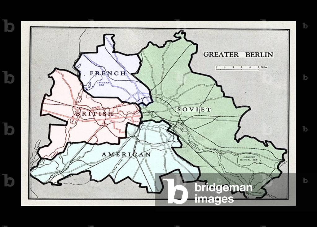 Image of Berlin 4 powers respective military zones of control