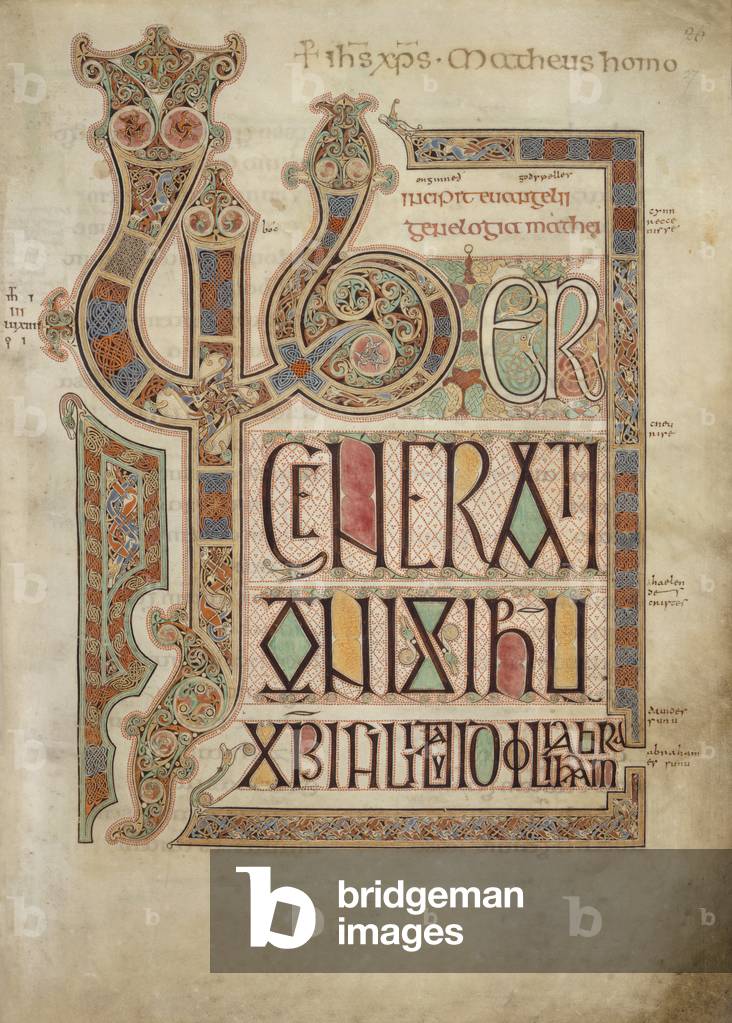 Image of Incipit page to St. Matthew's Gospel. Text with decorated ...