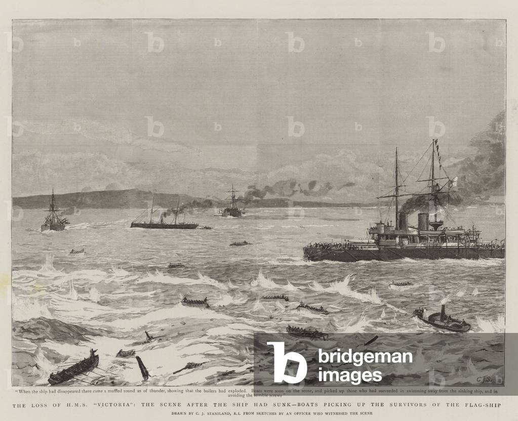 Image of The Loss of HMS 'Victoria', the Scene after the Ship by ...