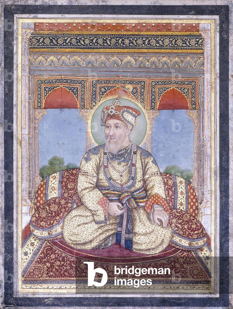 Image of Portrait of Akbar Shah II, early 19th century (gouache with by ...