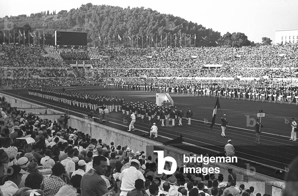 Image of Roma, Italia, 1960, Lo stadio Olimpico durante la cerimonia d ...