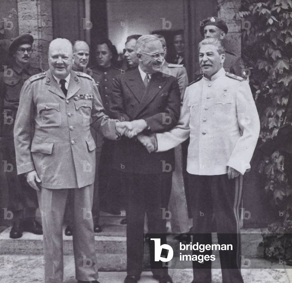 Image of Winston Churchill, Stalin, and President Truman meet in Berlin ...