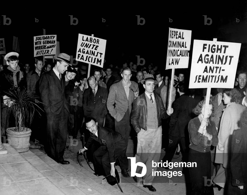 Image of Anti-Nazi rally in Los Angeles, 1939 (b/w photo)