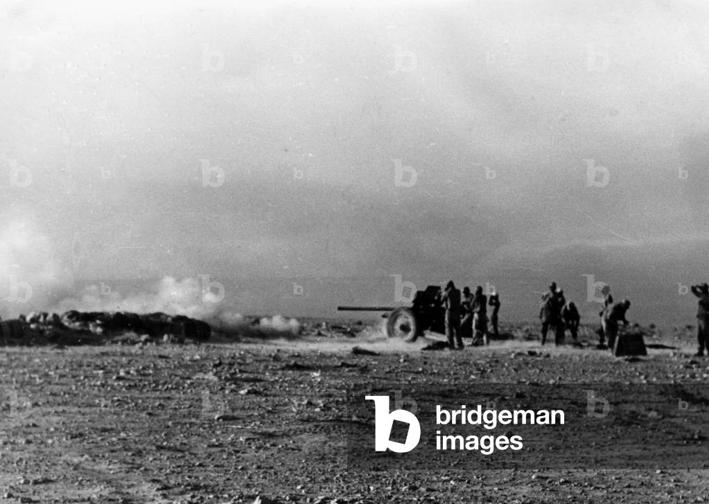 Image of German Flak during battle of El Alamein, 1942 (b/w photo)