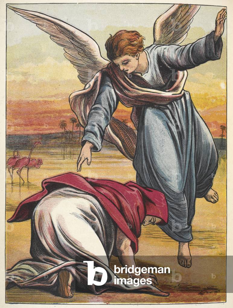 Image of Daniel being comforted by the angel Gabriel.