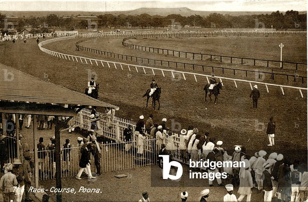 Image of The Race-Course, Poona, c.1900-30 (sepia photo) by Raphael ...