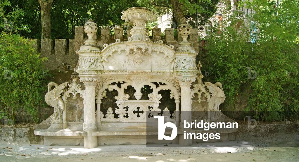 Bench between the chapel and the palace, Quinta da Regalia;Sintra ...