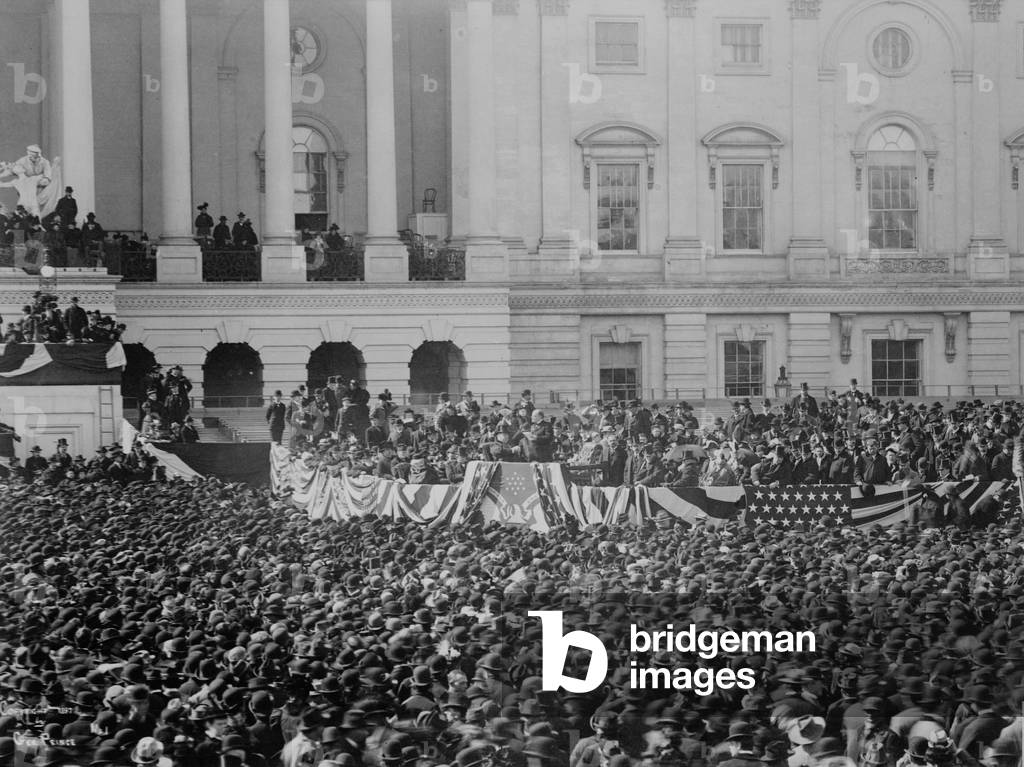 Image of President McKinley making his inaugural address, 1897