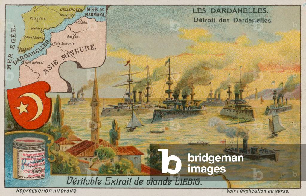 Image of Map, crest and view of the Straits of the Dardanelles by ...