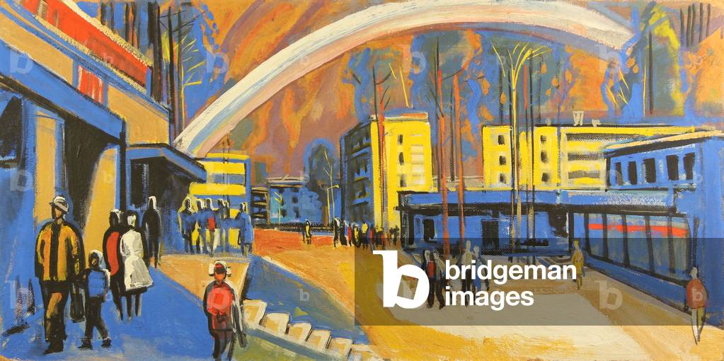 Image of Street in the Evening, Set Design for Film 'The Birds by ...