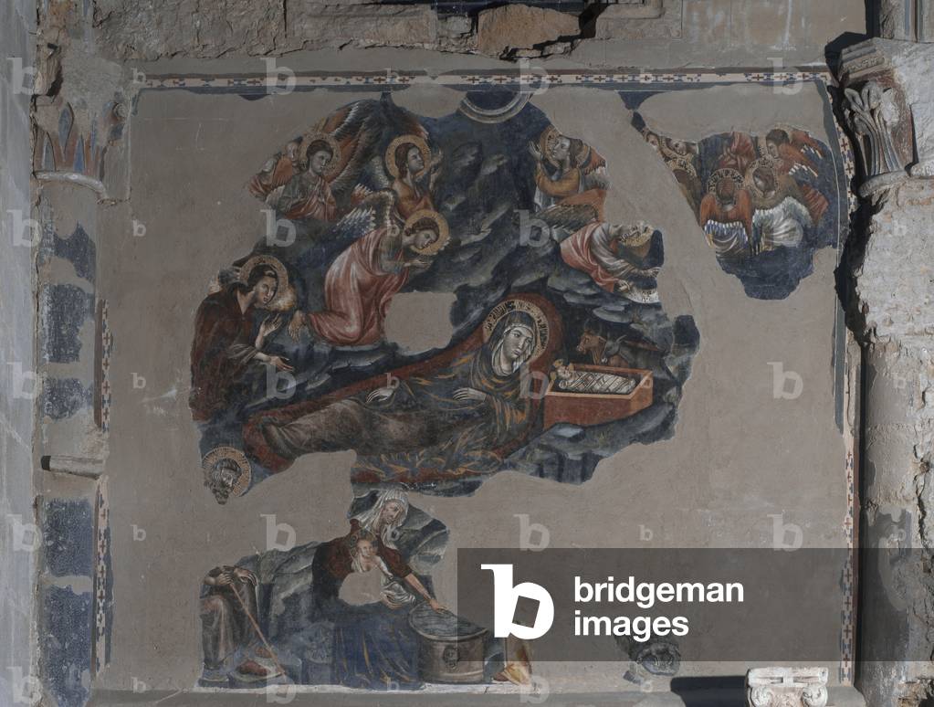Image of Nativity of Jesus, fresco attributed to Montano d'Arezzo ...