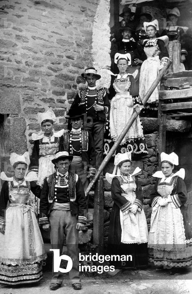 Image of breton traditional costumes during wedding in Brittany, France ...