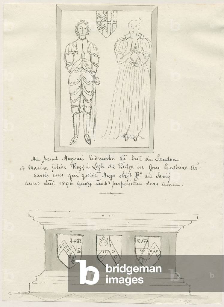 Image of Sandon Church - Tomb of Hugh Erdeswicke and Mary [Legh]: by ...