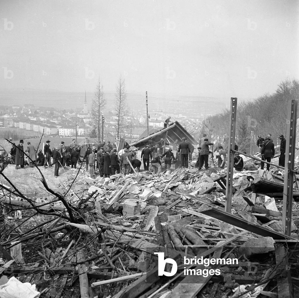 Image of Switzerland World War Ii Zurich Bombing, 1945 (b/w photo)