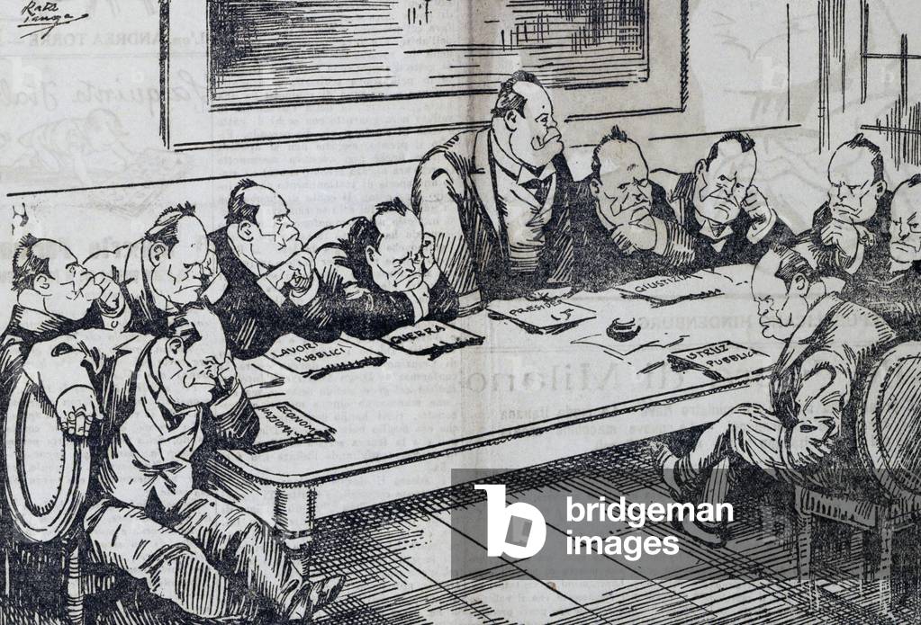 Image of Benito Mussolini in satirical cartoon published in Il becco ...