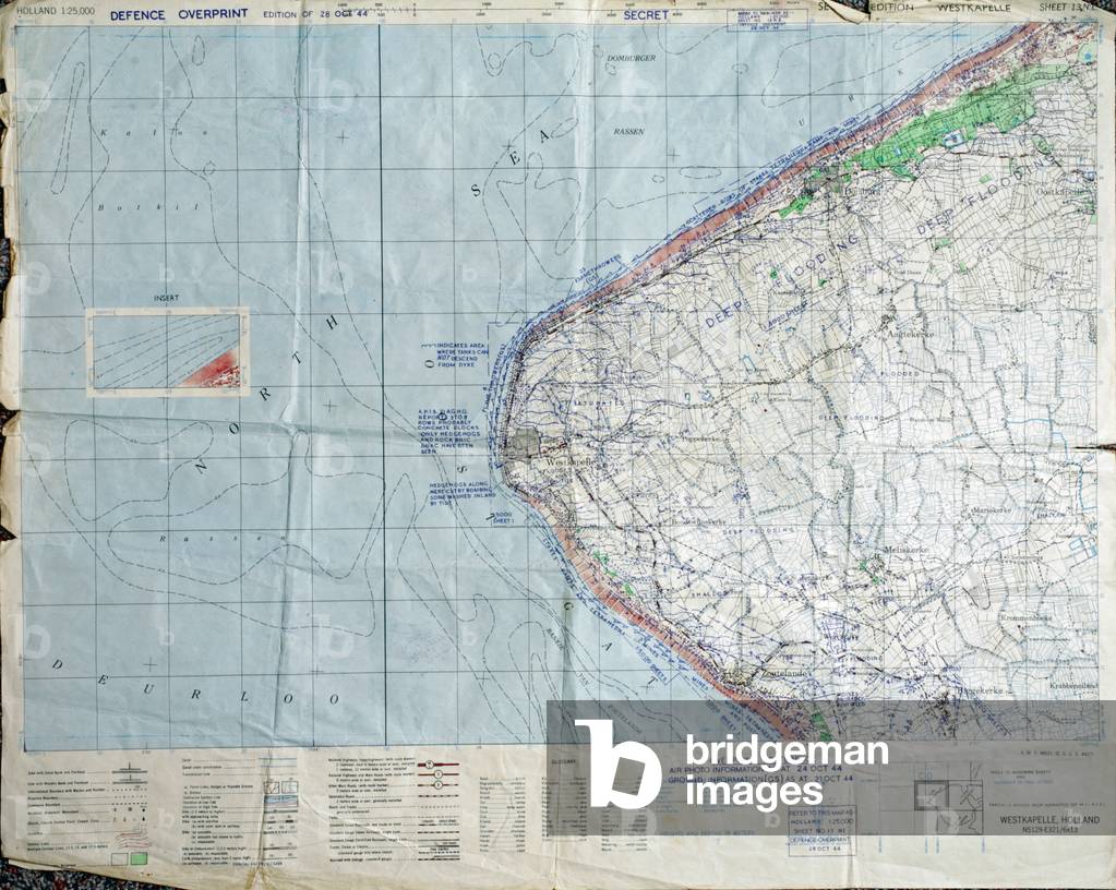 Image of Map of Westkapelle, Walcheren, November 1944 (colour litho) by ...