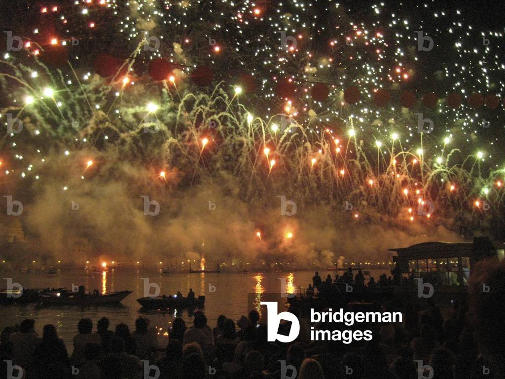 Image of Venice, fireworks for the Feast of the Redeemer. This event