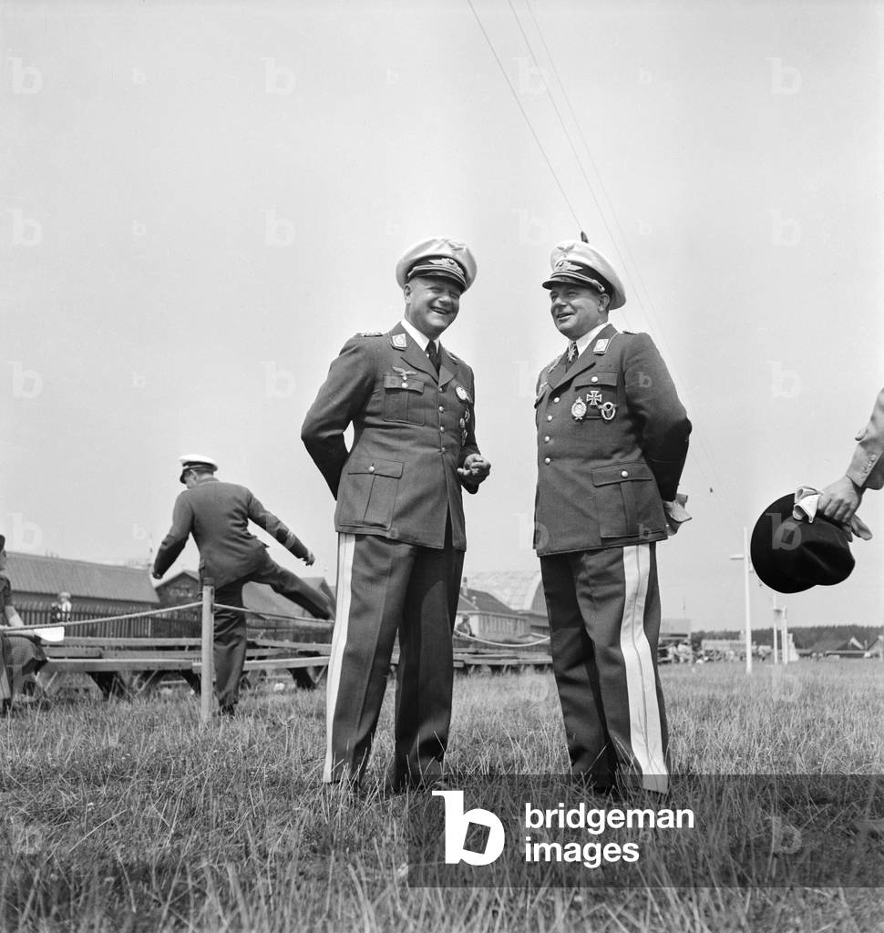 Image of Erhard Milch, left, Inspector General of the German Air Force,