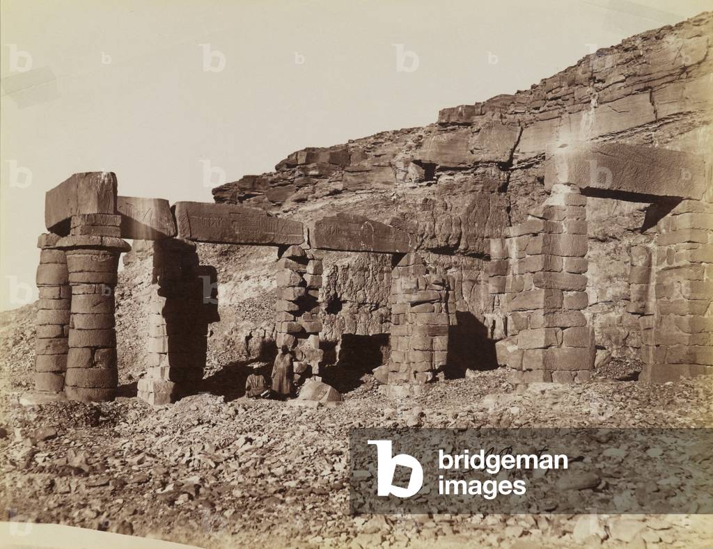 Image of Temple at Gerf Hussein, view of the northeast showing the by ...