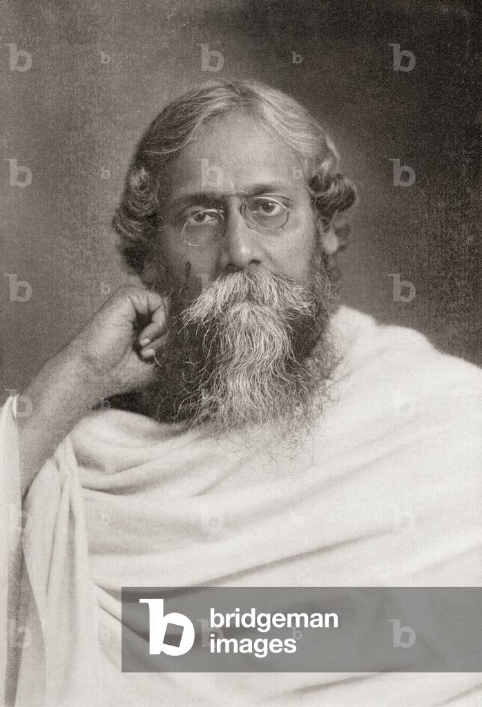 Image of Rabindranath Tagore, 1861 - 1941, sobriquet Gurudev. Bengali