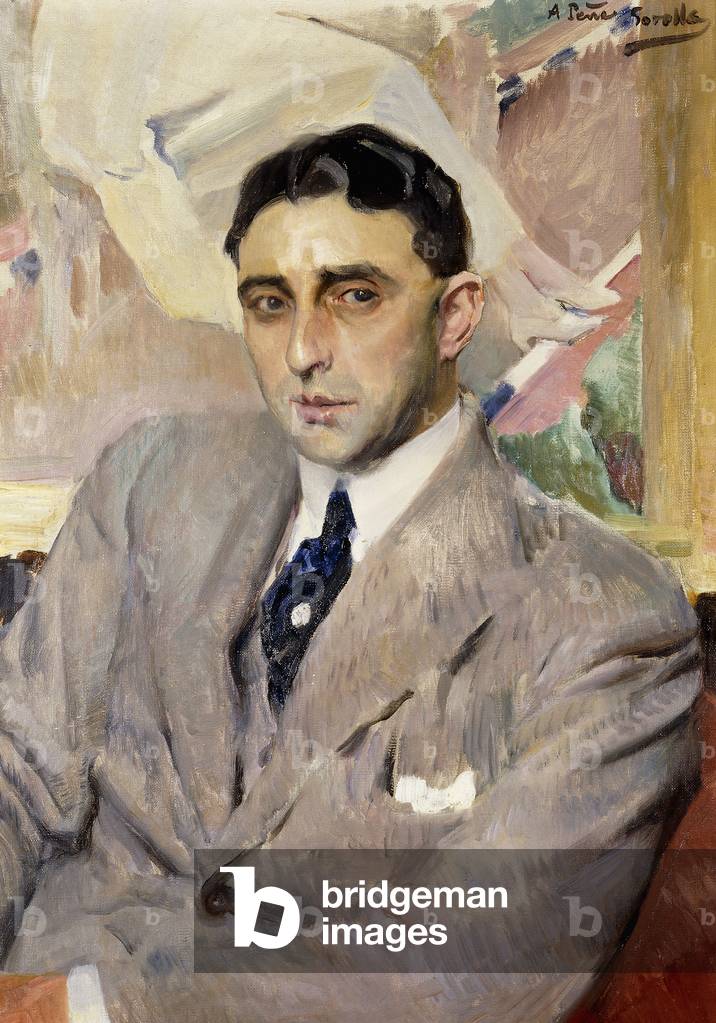 Image of Portrait of the Actor, Ramon Pena, half-length, wearing a grey ...