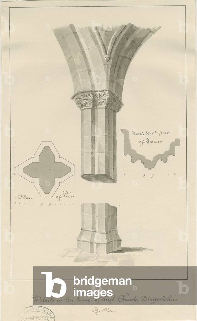 Image of 'Details in the Nave of Leigh Church, Staffordshire,' showing ...